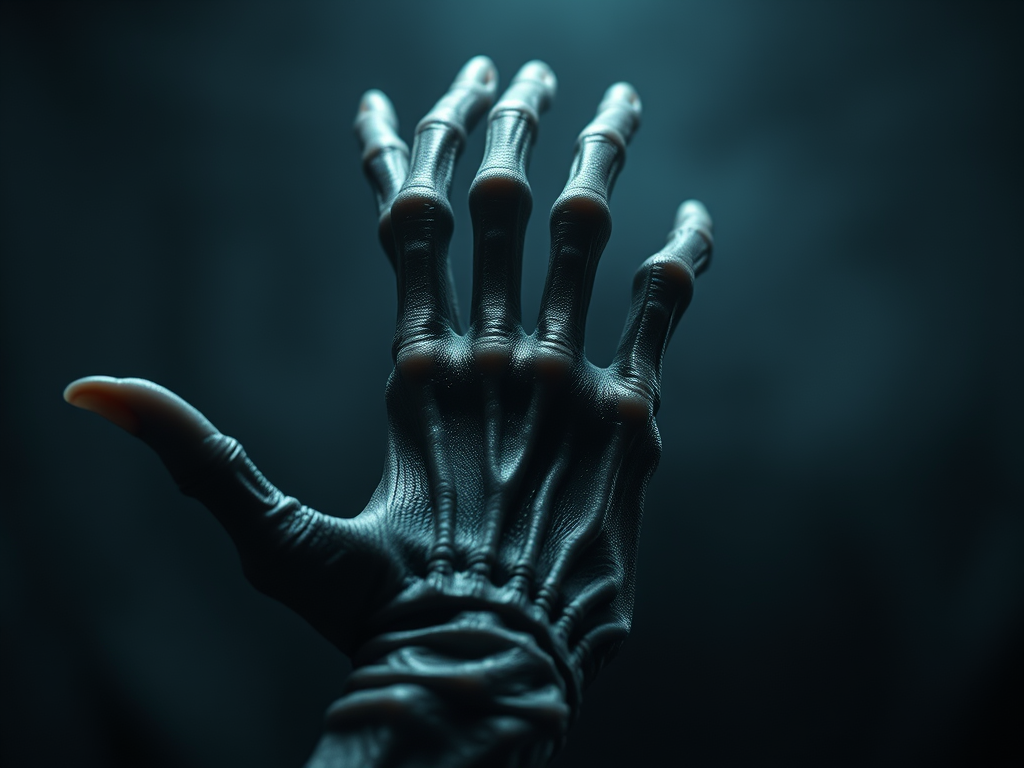 rubbery-alien-hand-with-long-fingers-in-the-dark | Conskipper