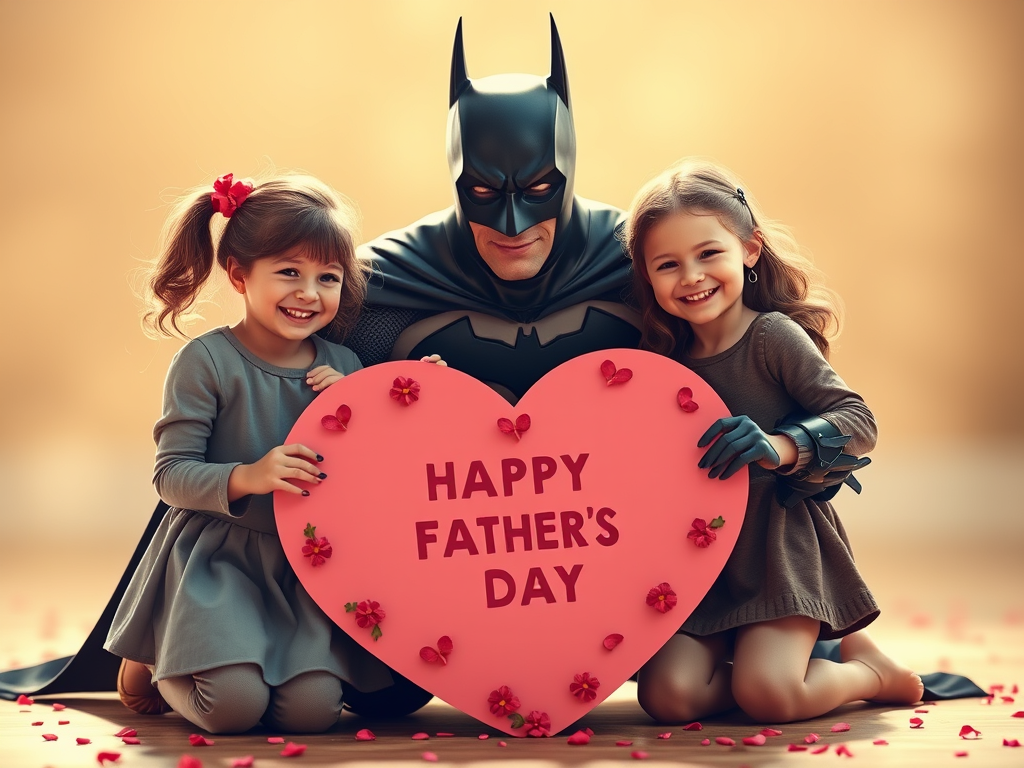 batman-fathers-day-batman-and-2-girls-holding-a-heart | Conskipper